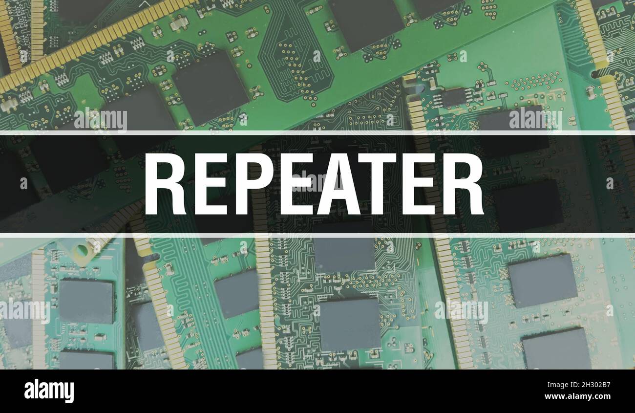 Repeater with Technology Motherboard Digital. Repeater and Computer ...