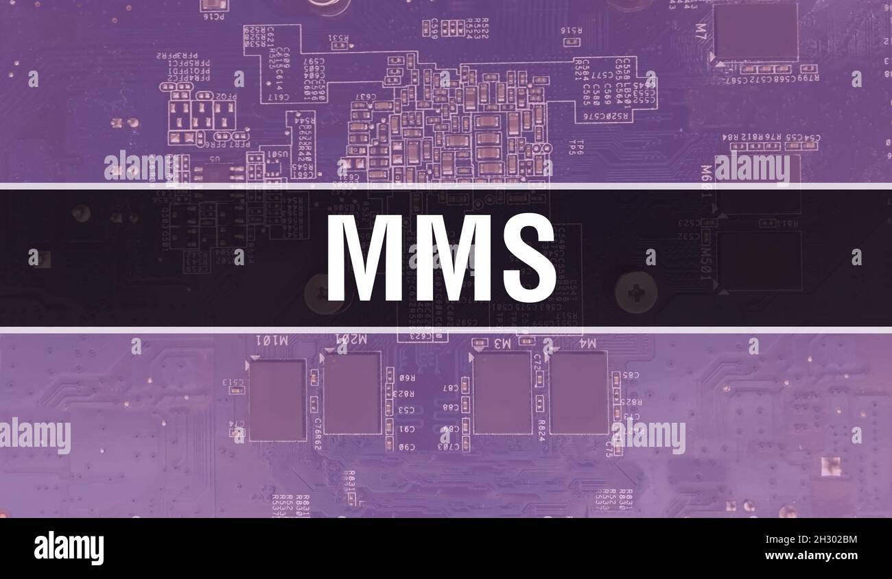 MMS concept illustration using Computer Chip in Circuit Board. MMS ...