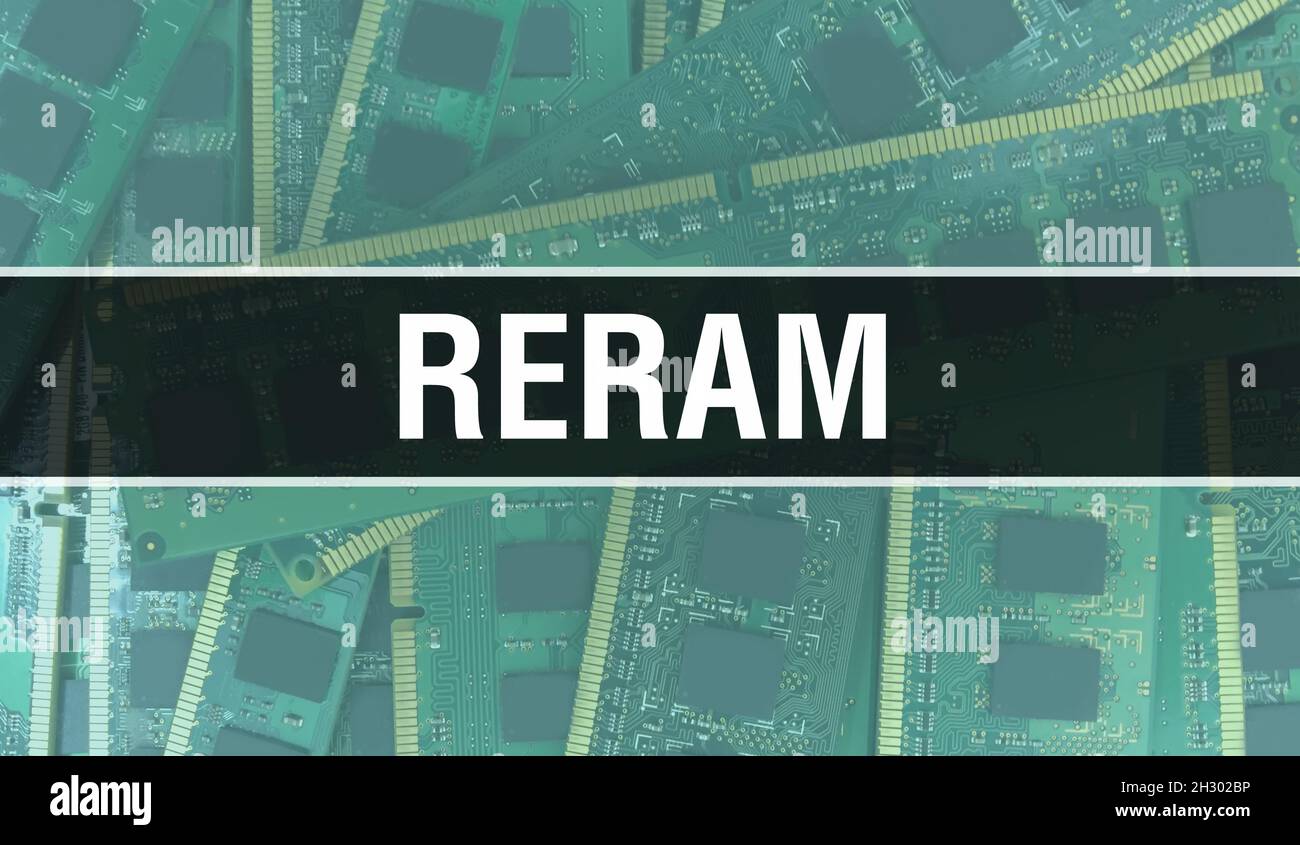 ReRAM concept illustration using Computer Chip in Circuit Board. ReRAM ...