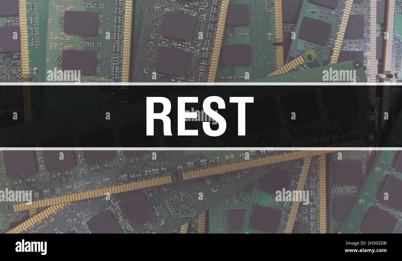 Rest With Electronic Computer Hardware Technology Background Abstract Background With