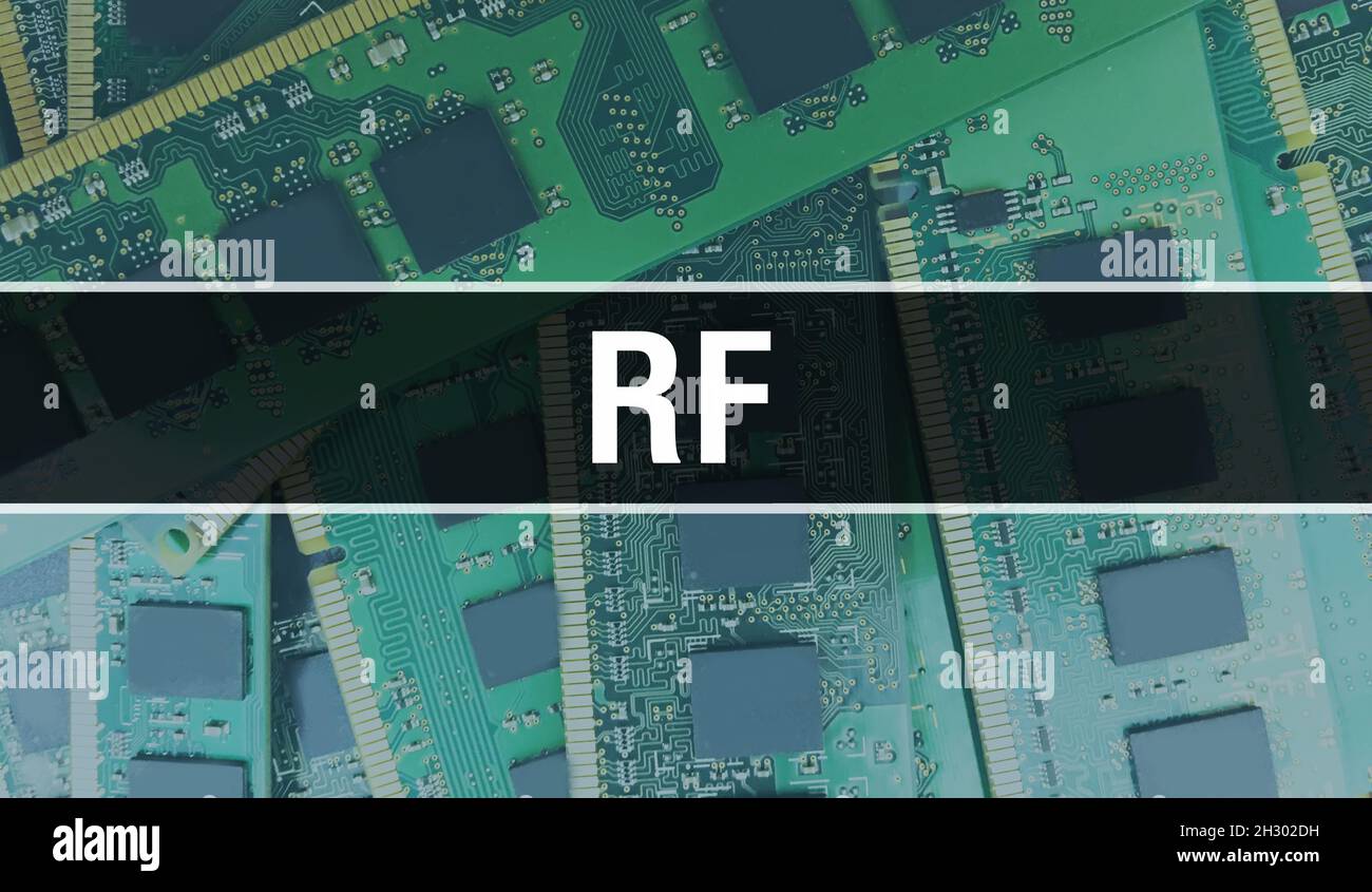 RF with Technology Motherboard Digital. RF and Computer Circuit Board ...