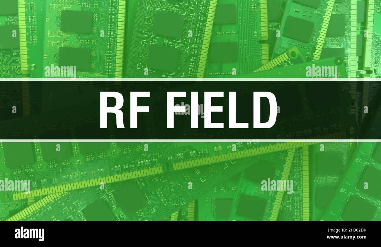 RF Field with Electronic Computer Hardware technology background ...