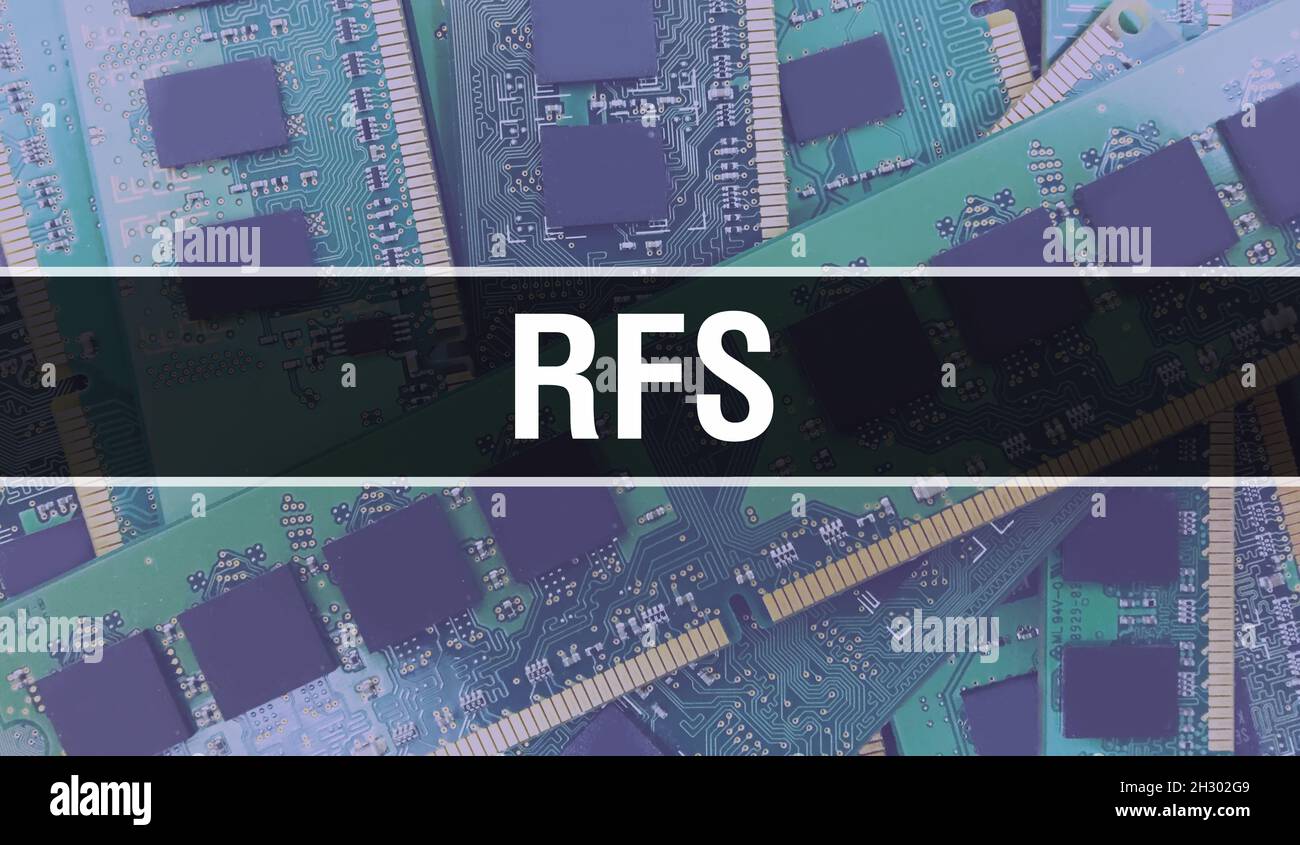 RFS text written on Circuit Board Electronic abstract technology ...