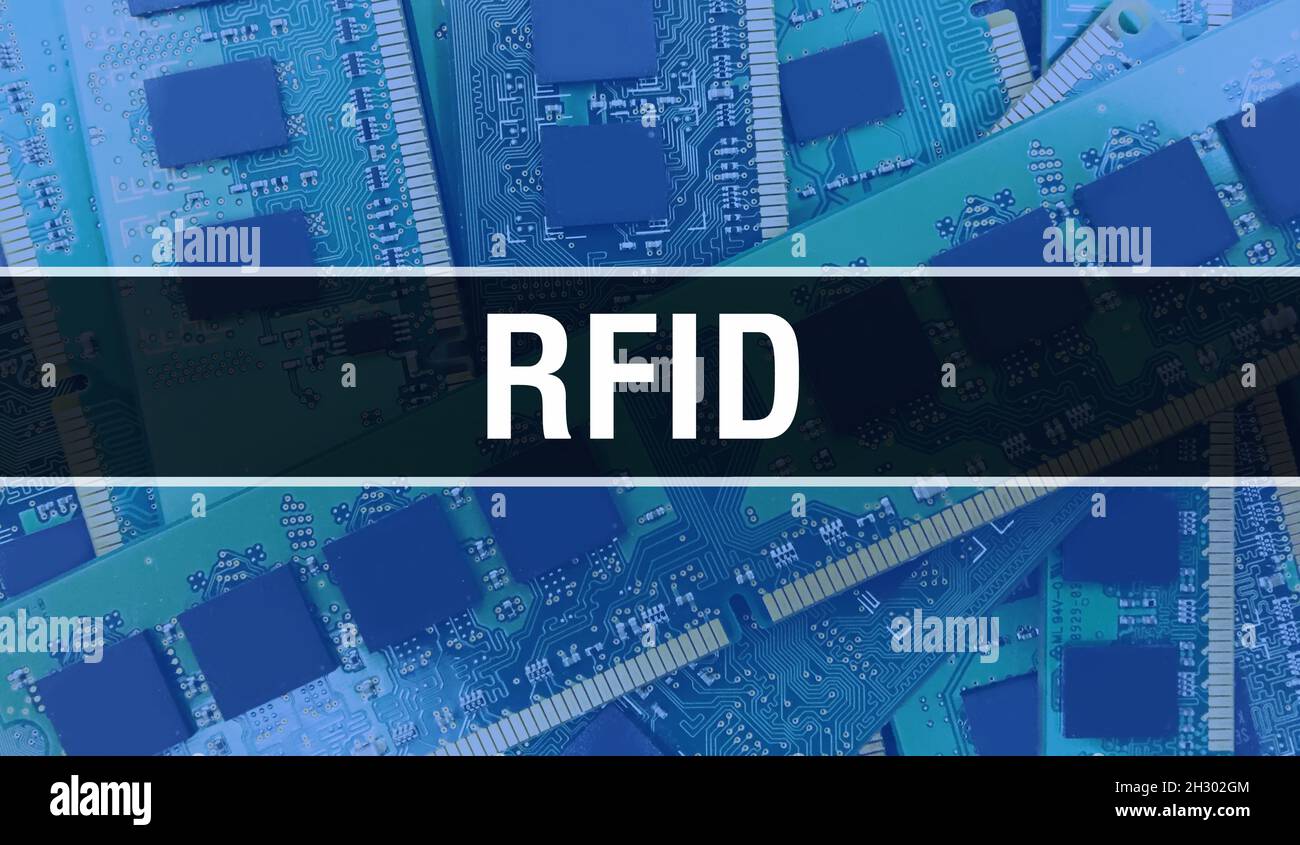 RFID text written on Circuit Board Electronic abstract technology ...