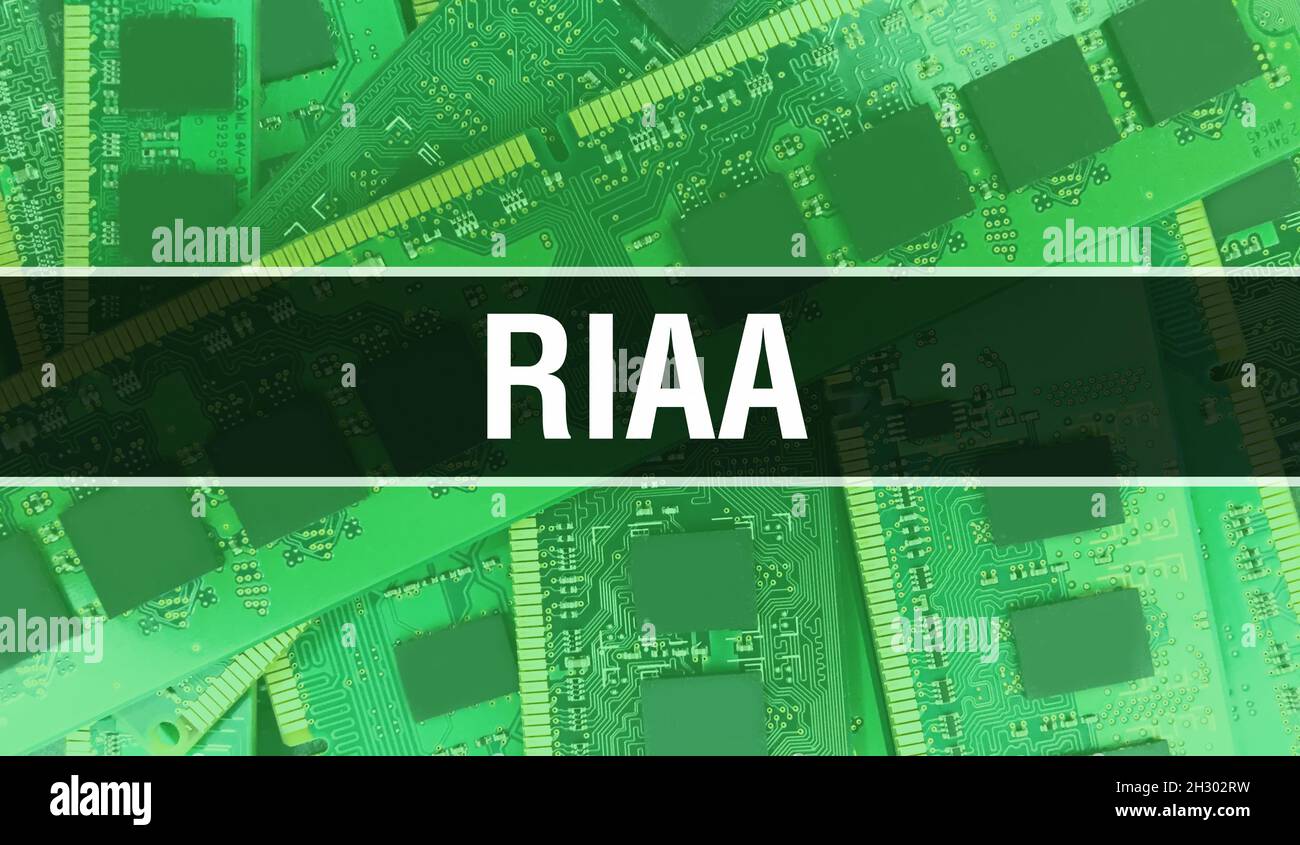 RIAA concept with Electronic Integrated Circuit on circuit board. RIAA ...