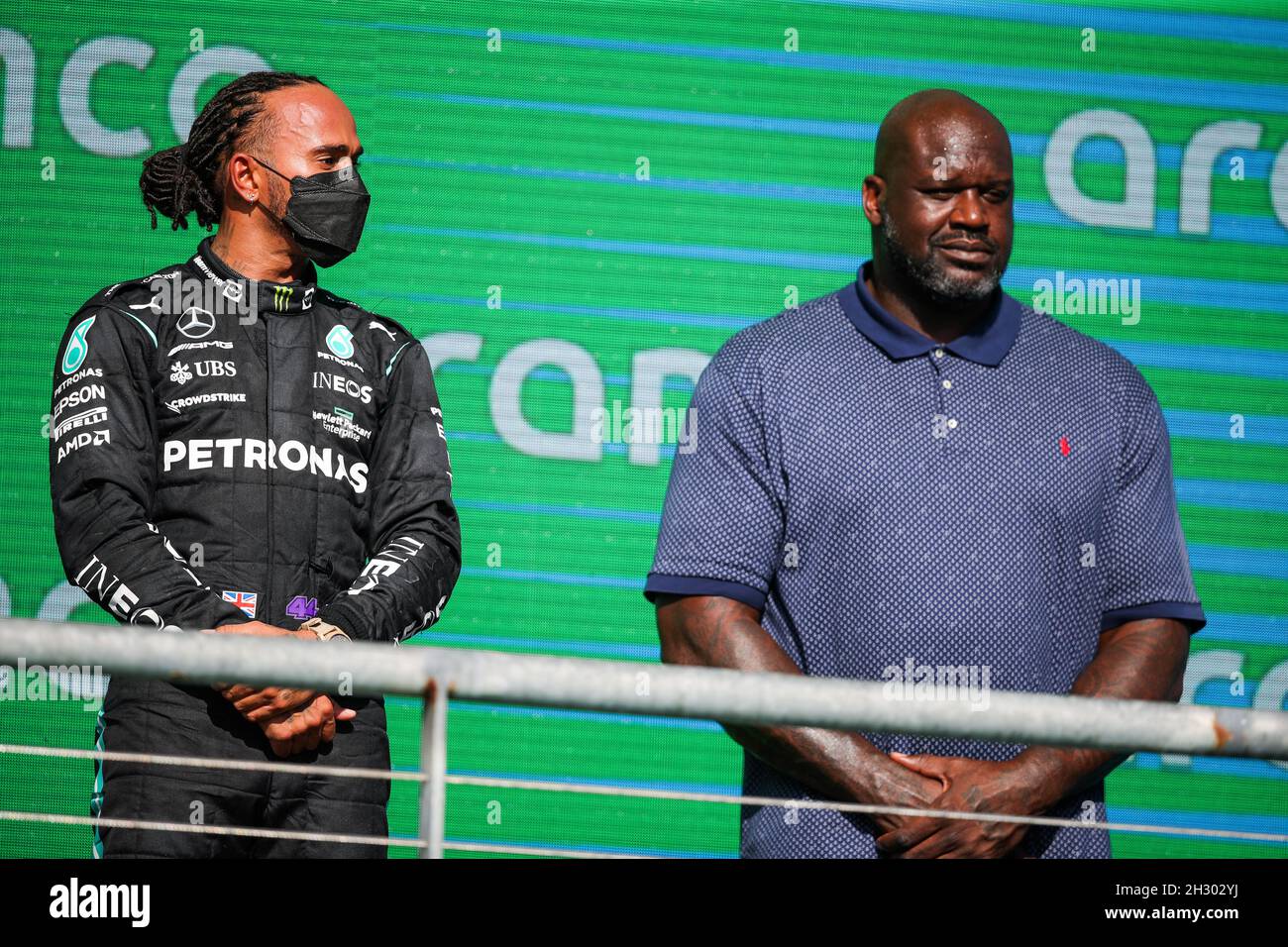Austin, Texas, 24/10/2021, Podium: HAMILTON Lewis (gbr), Mercedes AMG ...