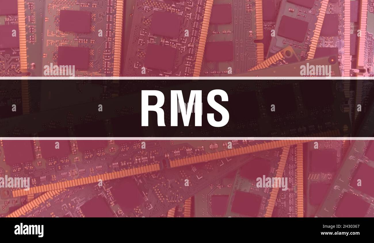 RMS with Electronic Computer Hardware technology background. Abstract background with Electronic ...