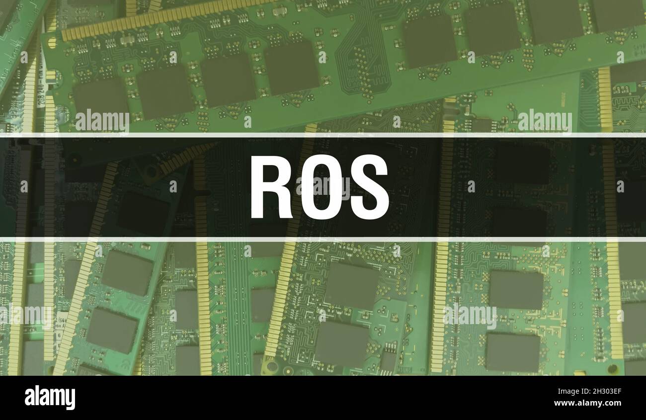 ROS concept with Computer motherboard. ROS text written on Technology ...