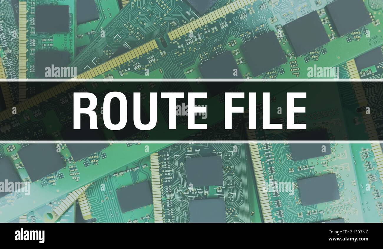 Route File concept with Electronic Integrated Circuit on circuit board ...