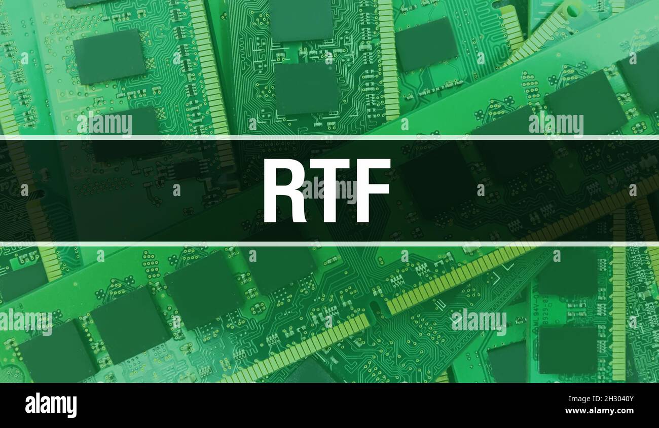 RTF text written on Circuit Board Electronic abstract technology ...