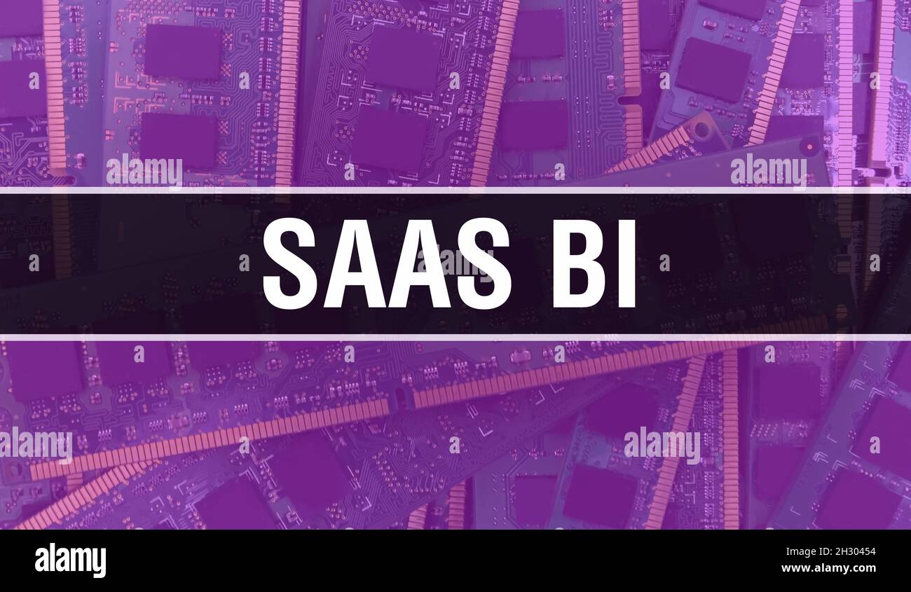 SaaS BI with Electronic Computer Hardware technology background. Abstract background with ...