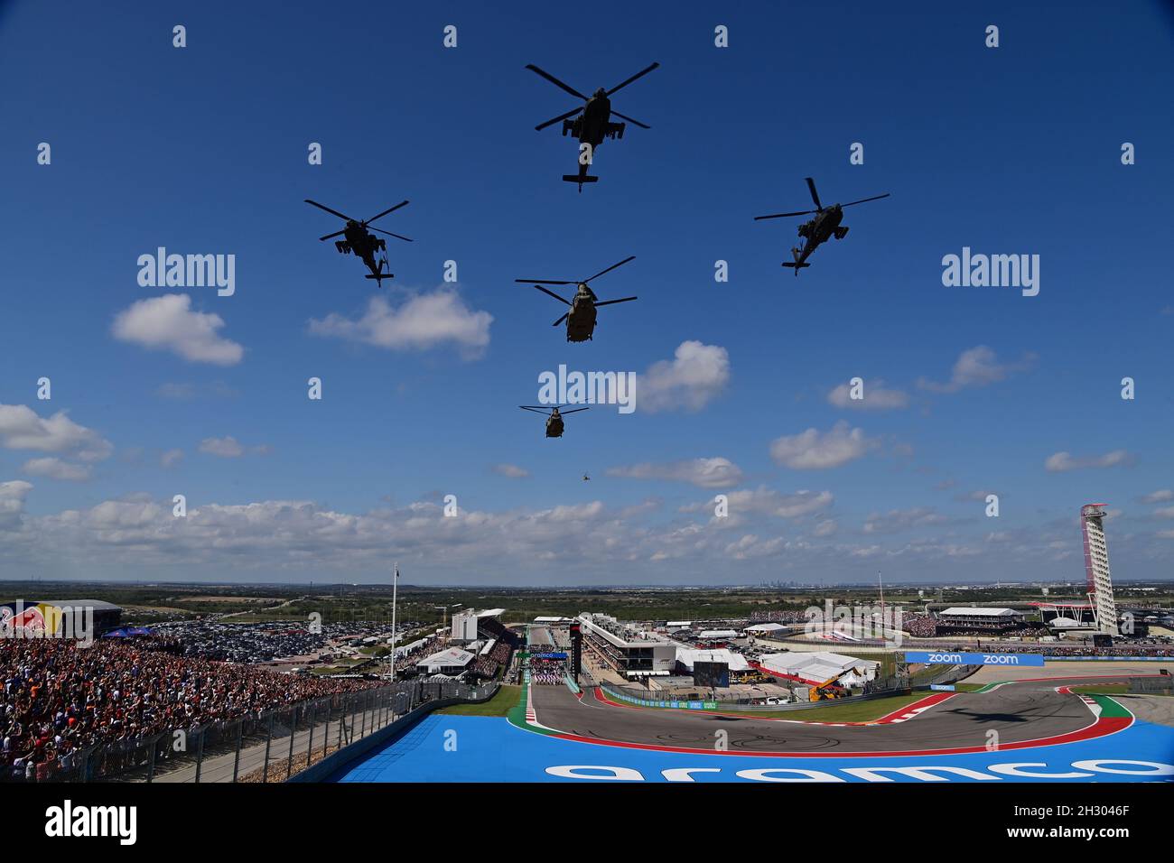 Austin, Texas, 24/10/2021, aerial show during the Formula 1 Aramco ...