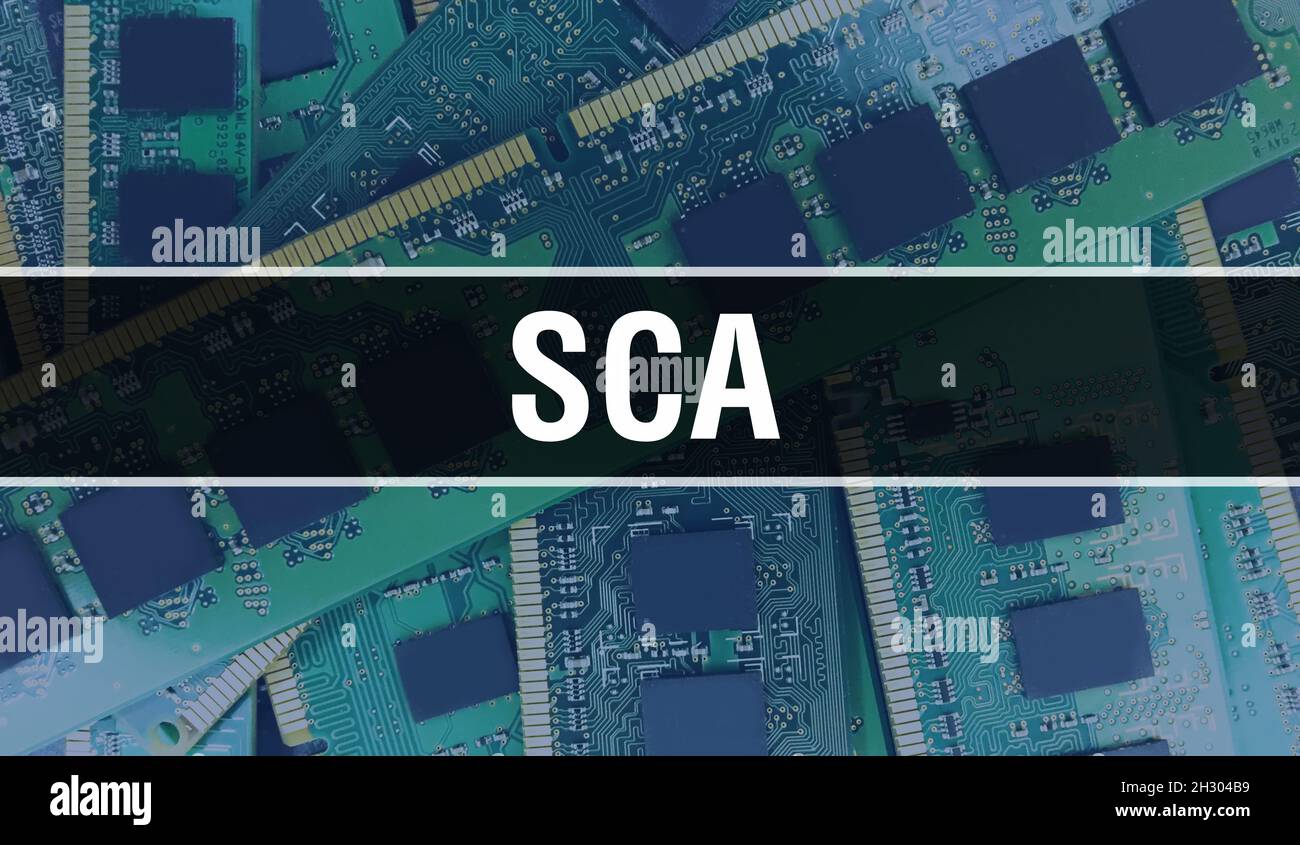 SCA concept illustration using Computer Chip in Circuit Board. SCA ...