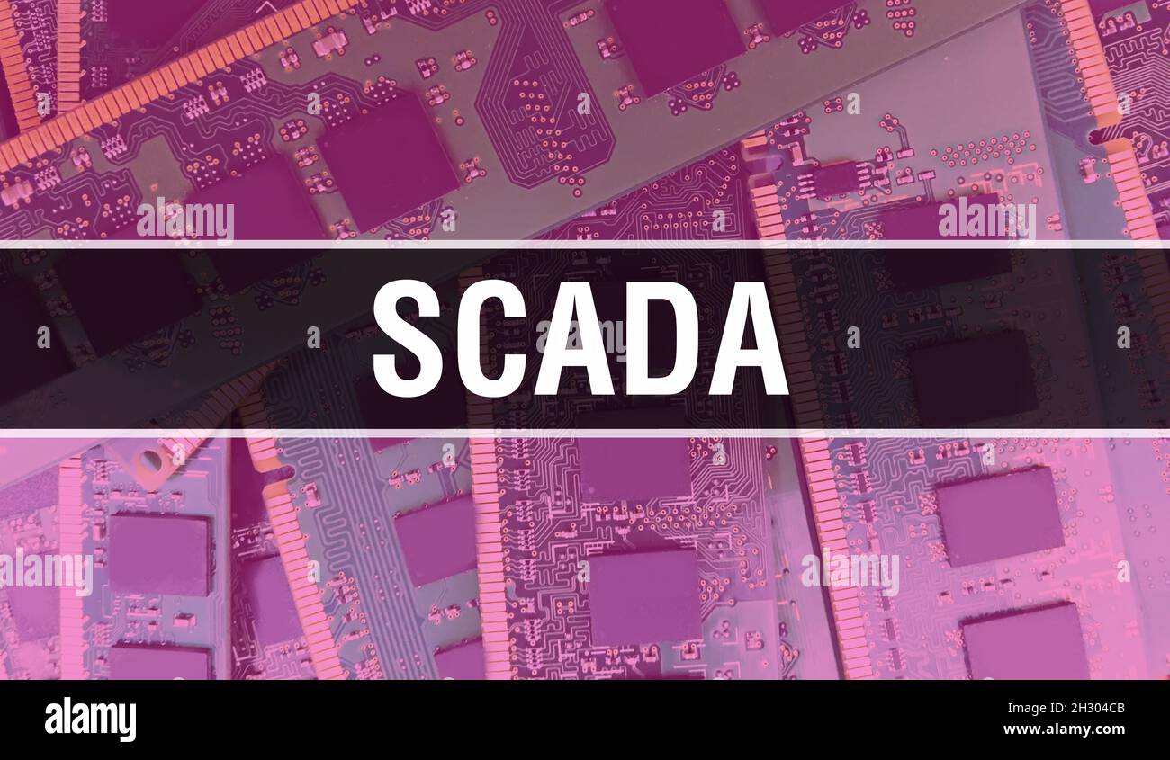 SCADA text written on Circuit Board Electronic abstract technology ...