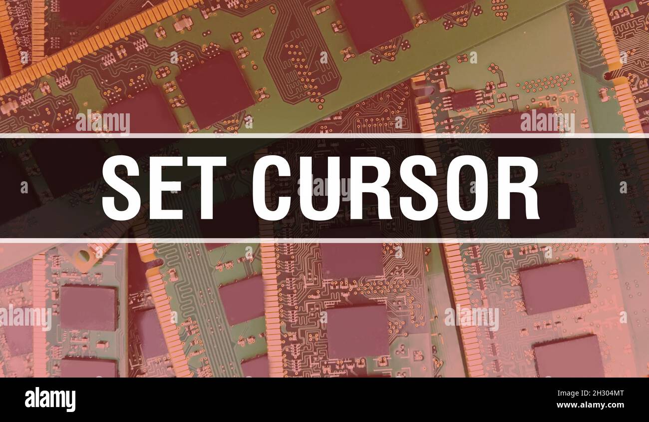 Set Cursor text written on Circuit Board Electronic abstract technology ...