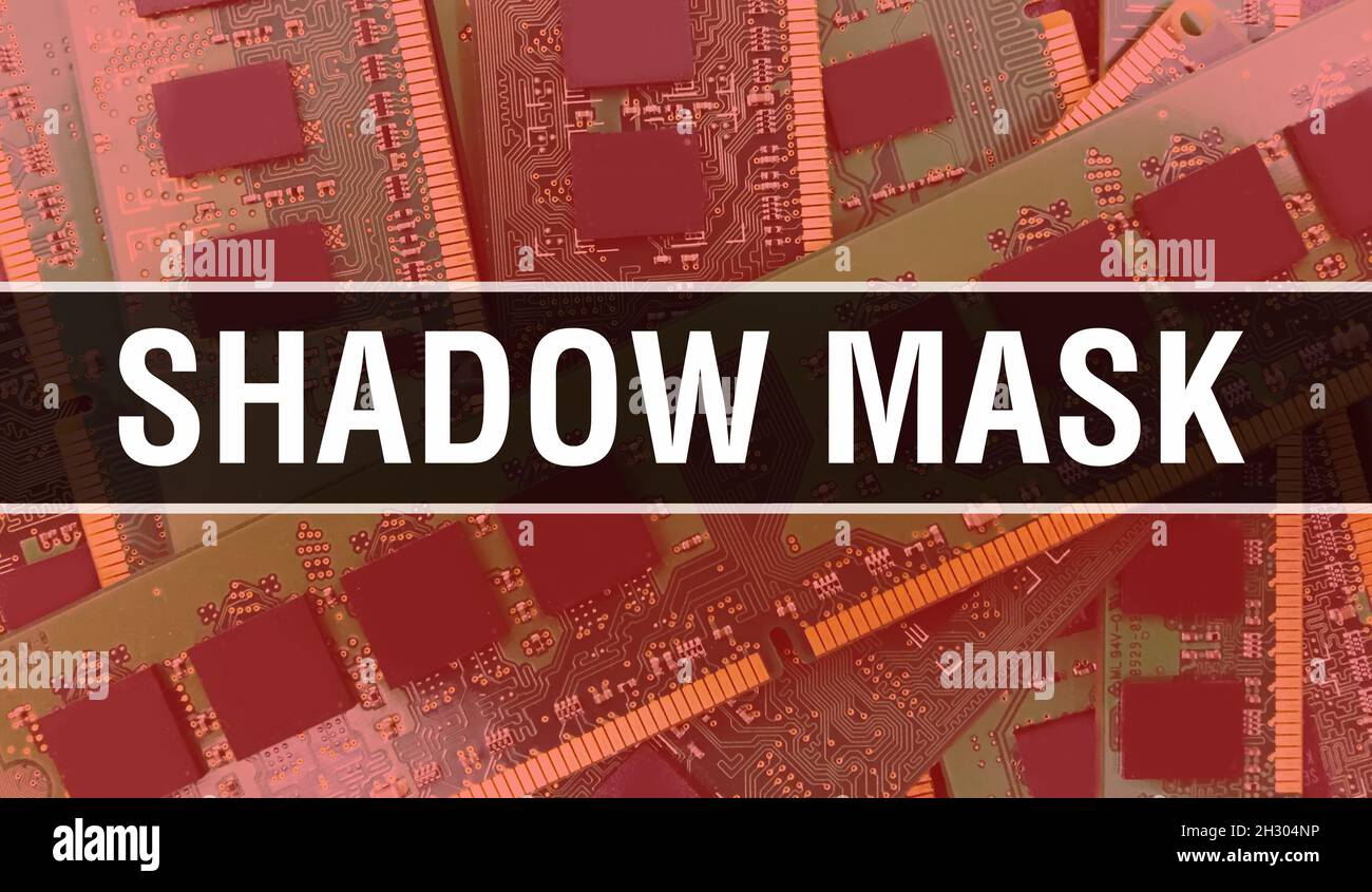 Shadow Mask with Electronic Computer Hardware technology background ...