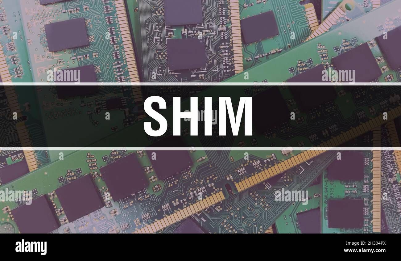 Shim with Electronic Computer Hardware technology background. Abstract ...
