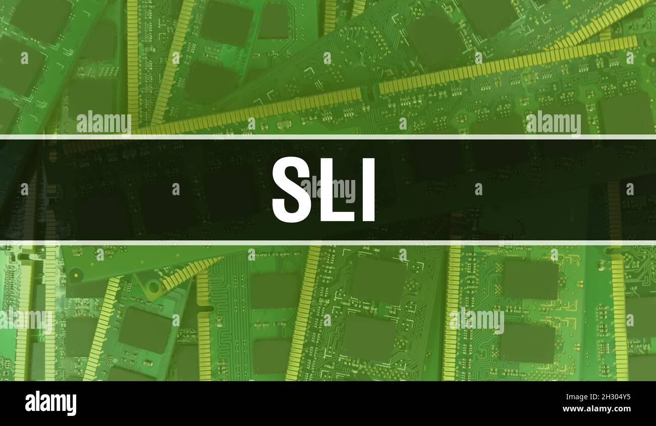 SLI with Technology Motherboard Digital. SLI and Computer Circuit Board ...