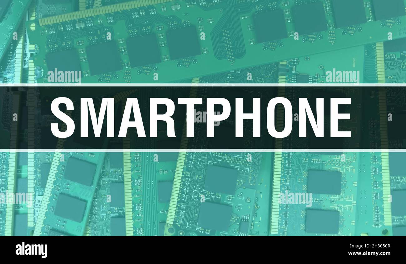 Smartphone concept with Electronic Integrated Circuit on circuit board ...