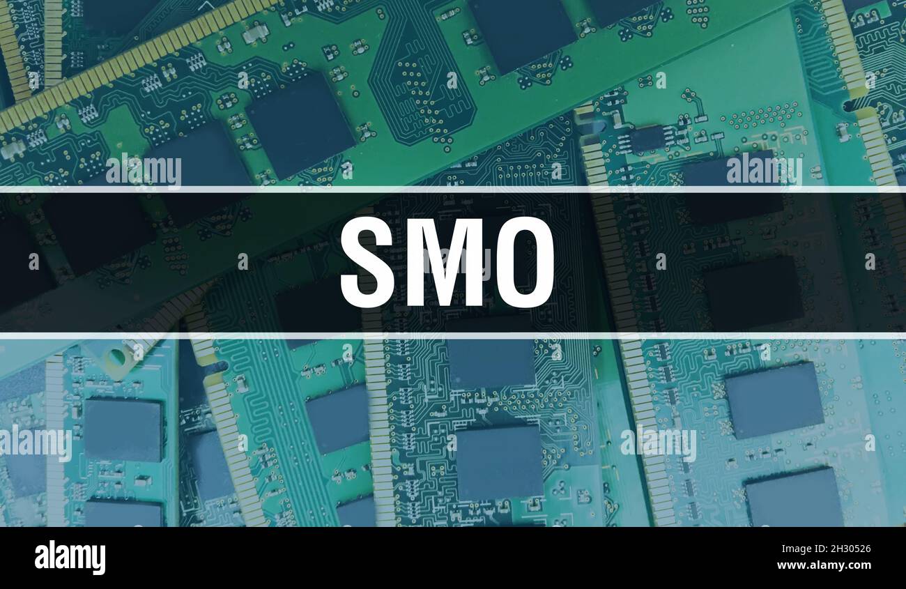 SMO text written on Circuit Board Electronic abstract technology ...