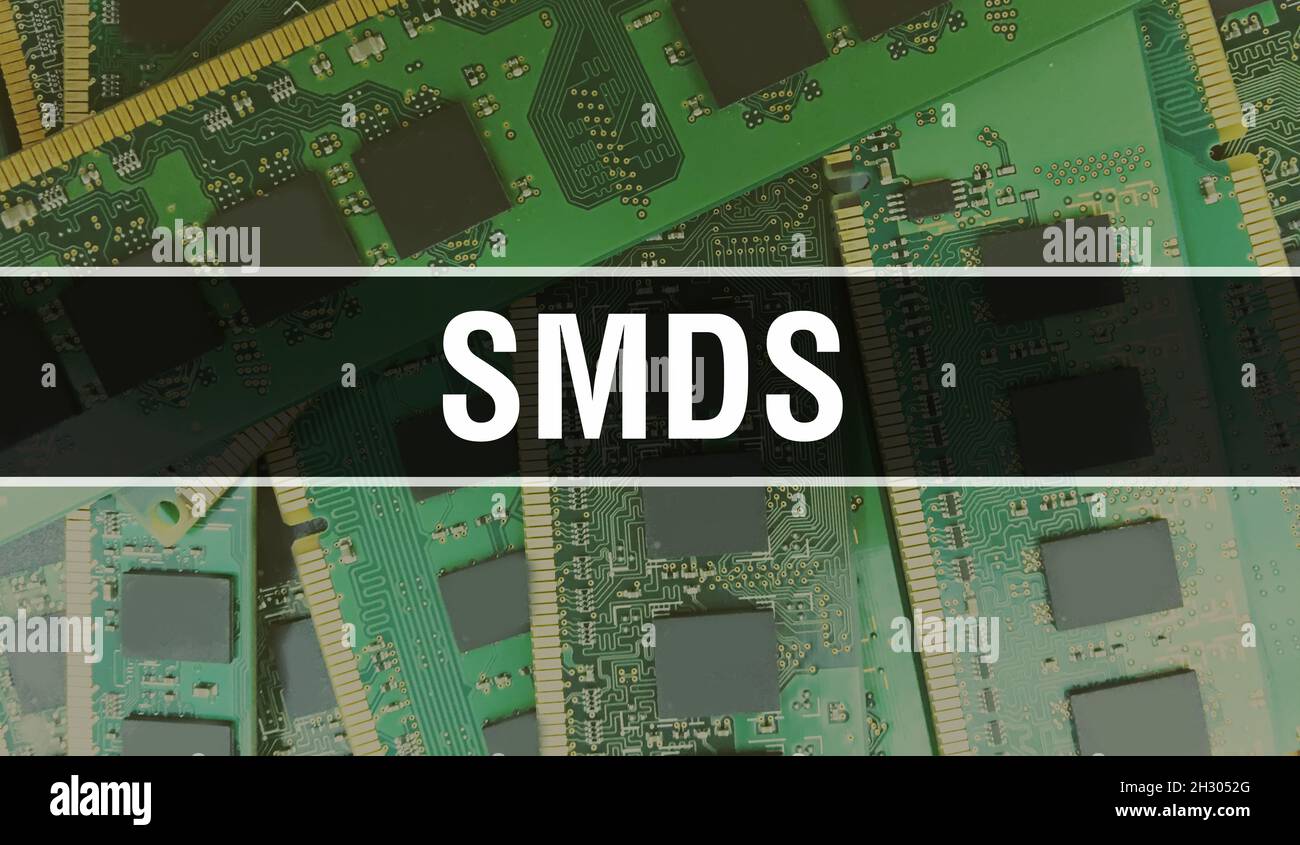 SMDS text written on Circuit Board Electronic abstract technology ...