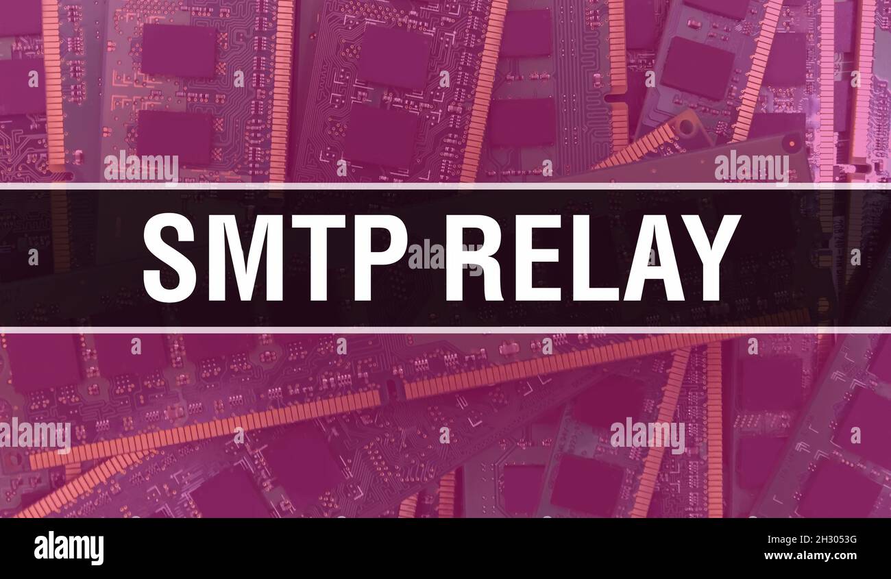 SMTP Relay with Electronic components on integrated circuit board ...