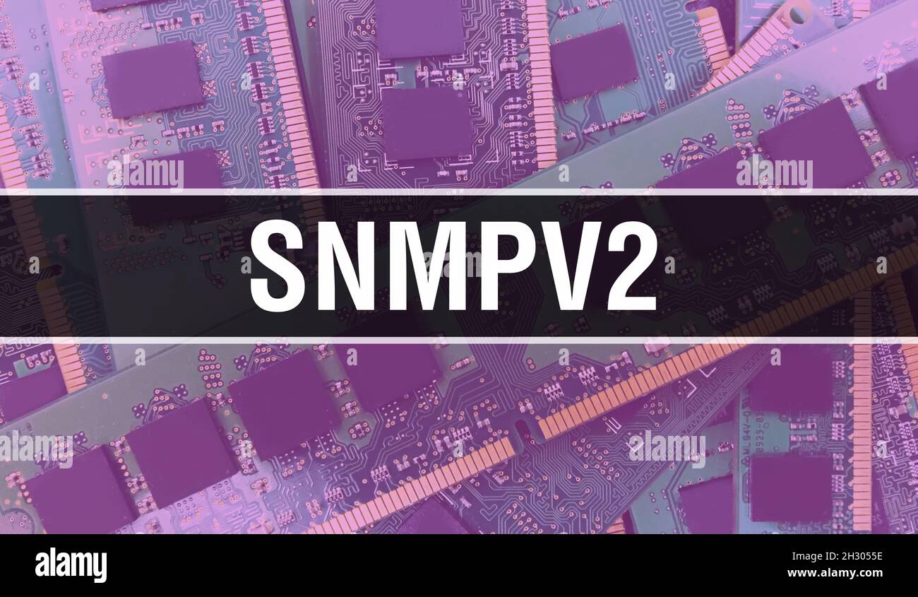 SNMPv2 with Electronic Computer Hardware technology background. Abstract background with ...