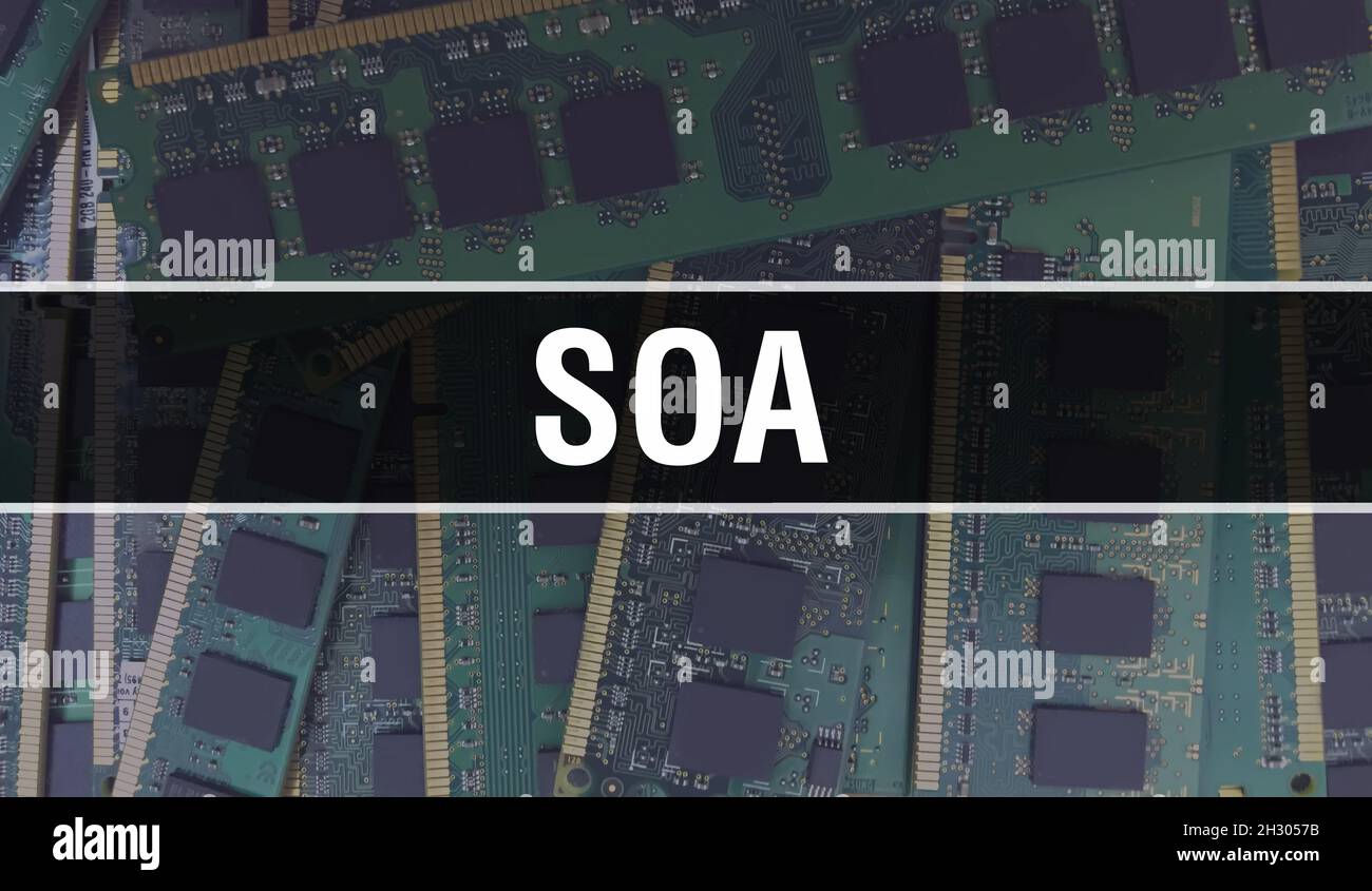 SOA concept with Electronic Integrated Circuit on circuit board. SOA ...
