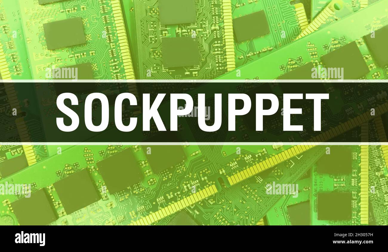 Sockpuppet with Electronic Computer Hardware technology background ...