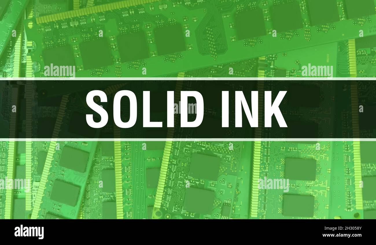 Solid Ink concept with Electronic Integrated Circuit on circuit board ...