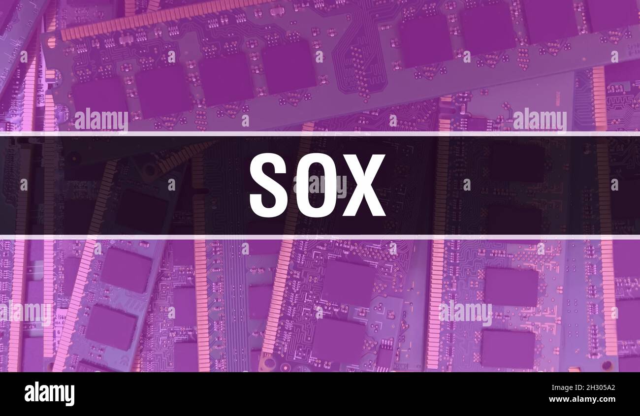 SOX concept with Electronic Integrated Circuit on circuit board. SOX ...