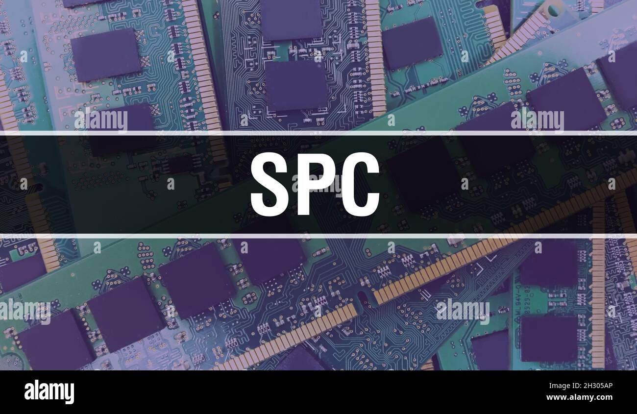 SPC with Electronic Computer Hardware technology background. Abstract background with Electronic ...