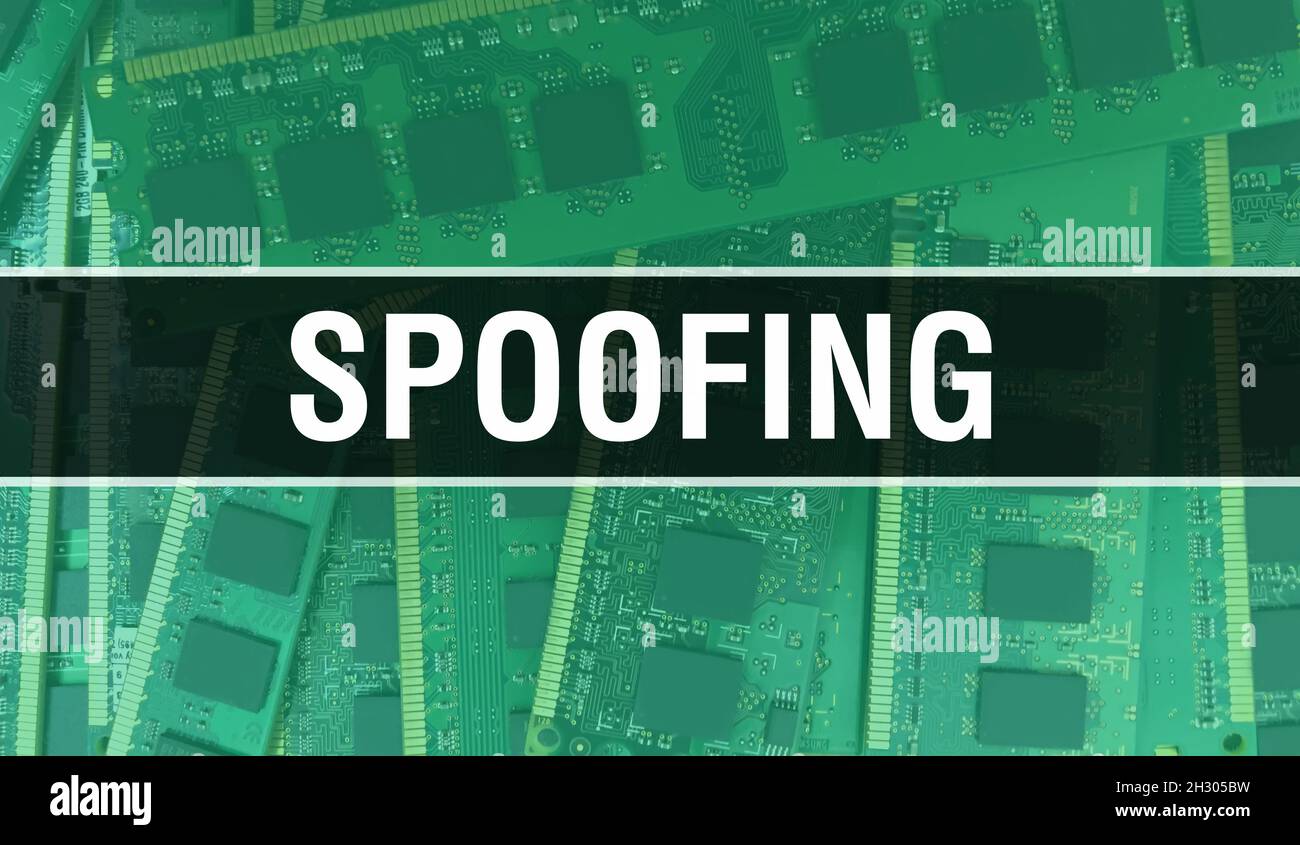 Spoofing concept with Electronic Integrated Circuit on circuit board ...