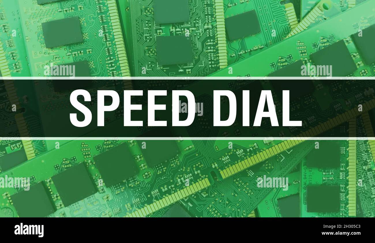 Speed Dial with Electronic Computer Hardware technology background ...