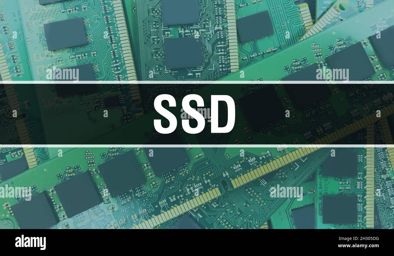 Ssd With Electronic Computer Hardware Technology Background Abstract Background With Electronic