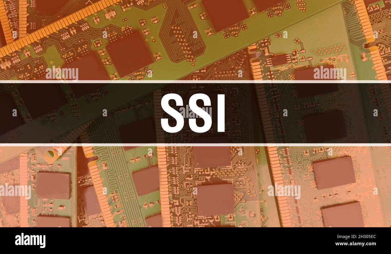 SSI text written on Circuit Board Electronic abstract technology ...