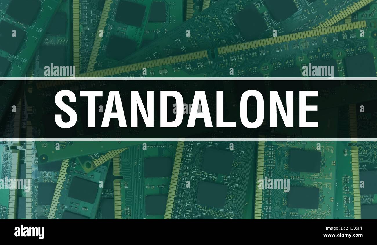 Standalone concept illustration using Computer Chip in Circuit Board ...