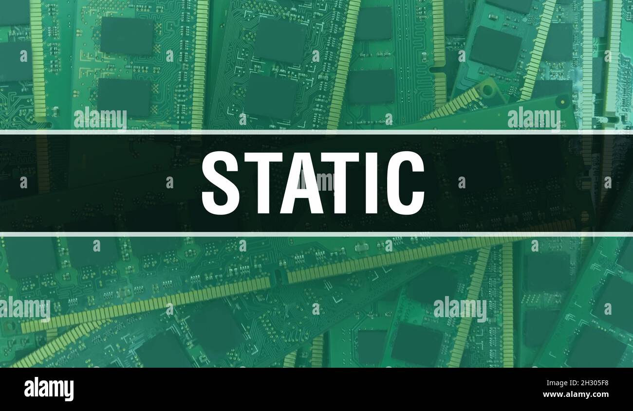 Static with Electronic Computer Hardware technology background ...