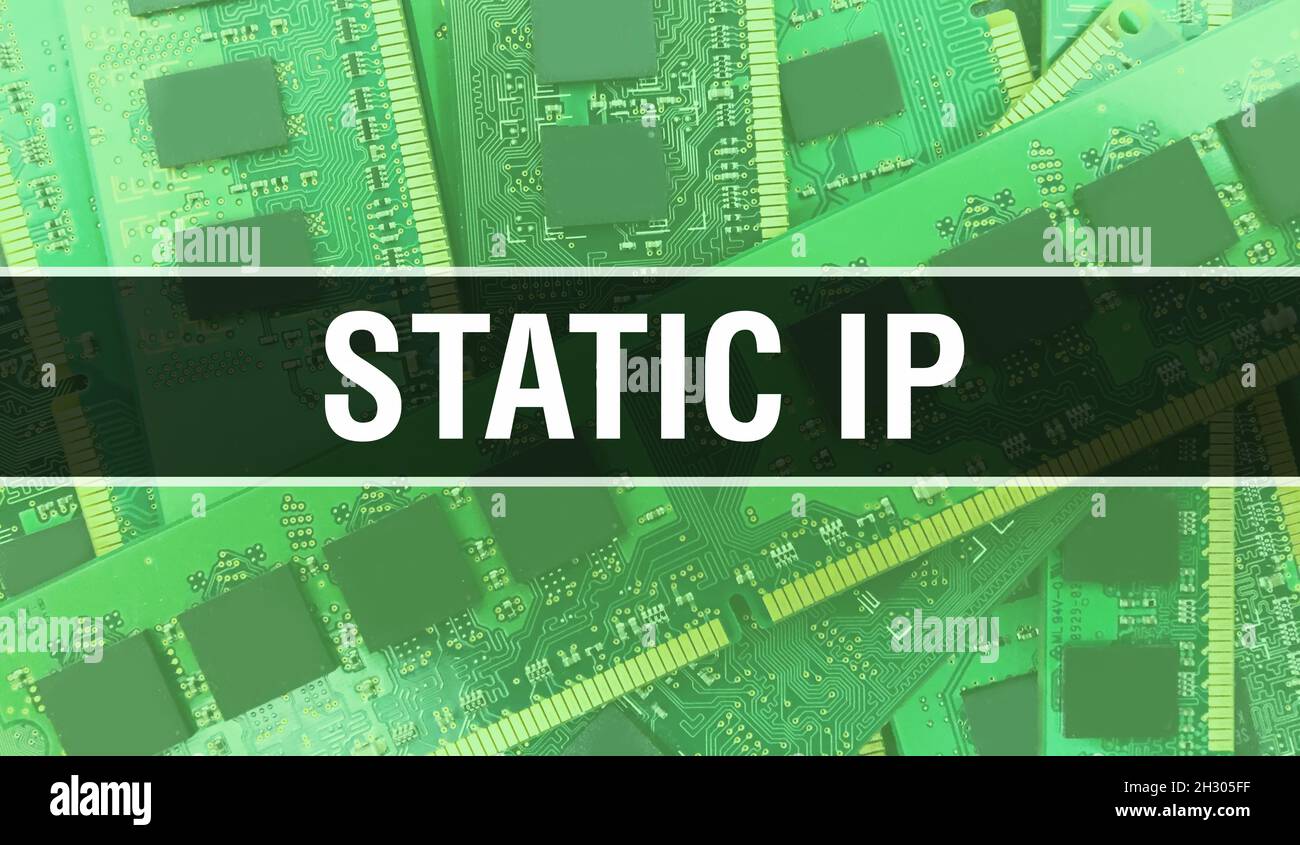 Static IP text written on Circuit Board Electronic abstract technology ...