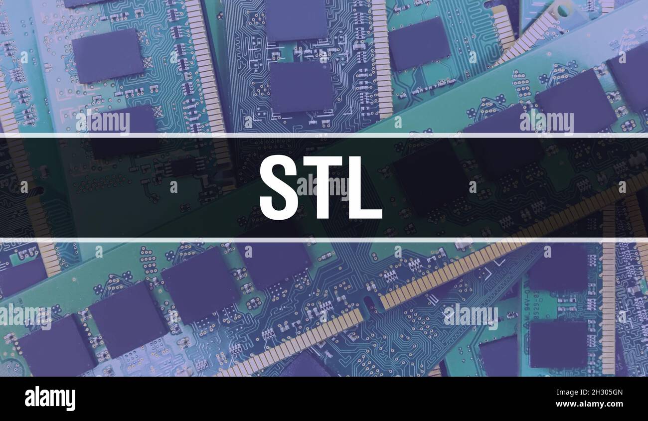 STL text written on Circuit Board Electronic abstract technology ...