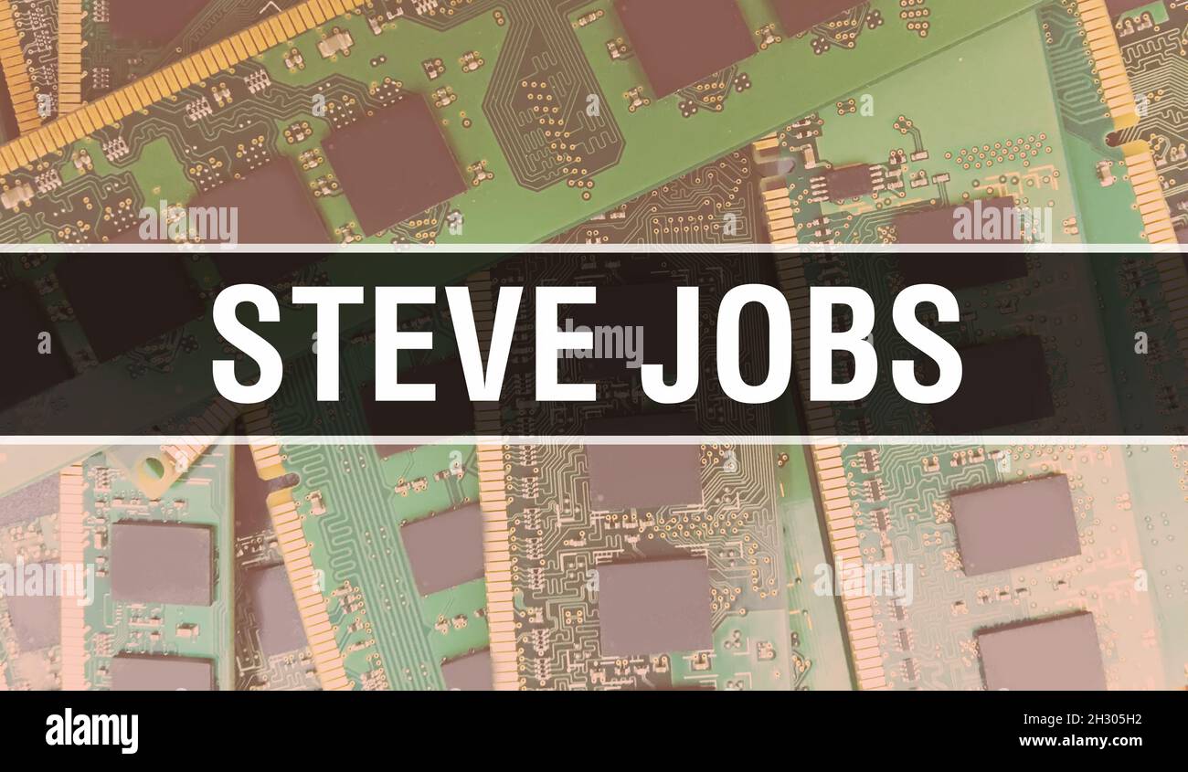 Steve Jobs with Technology Motherboard Digital. Steve Jobs and Computer ...