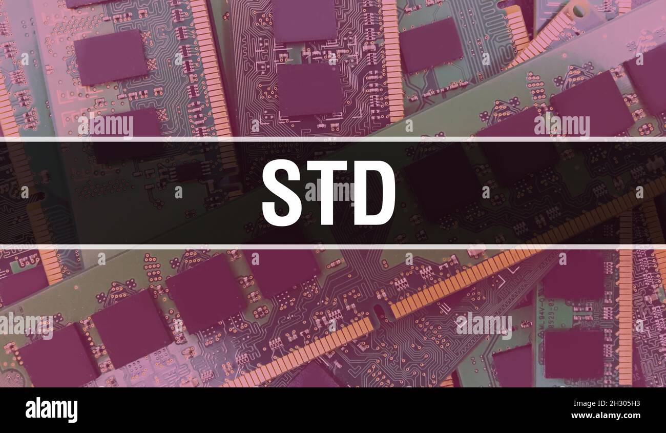 STD text written on Circuit Board Electronic abstract technology ...