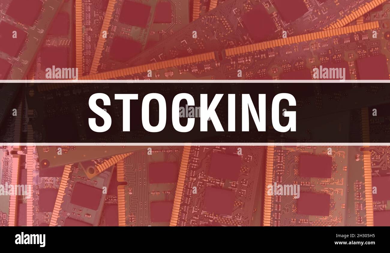 Stocking concept illustration using Computer Chip in Circuit Board ...