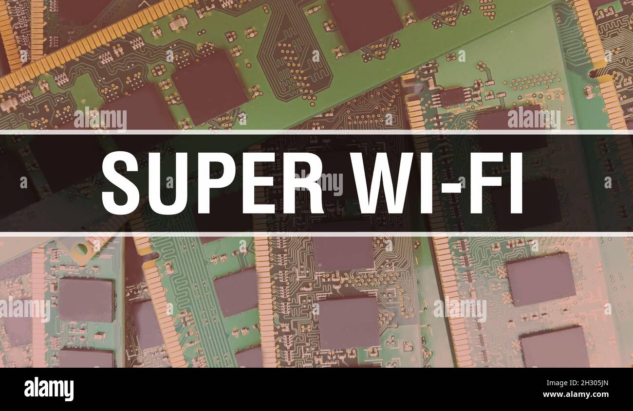 Super Wi-Fi with Technology Motherboard Digital. Super Wi-Fi and ...