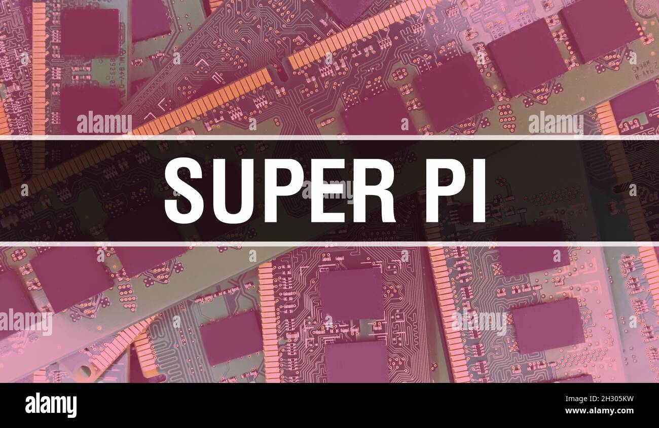 Super PI concept with Electronic Integrated Circuit on circuit board ...
