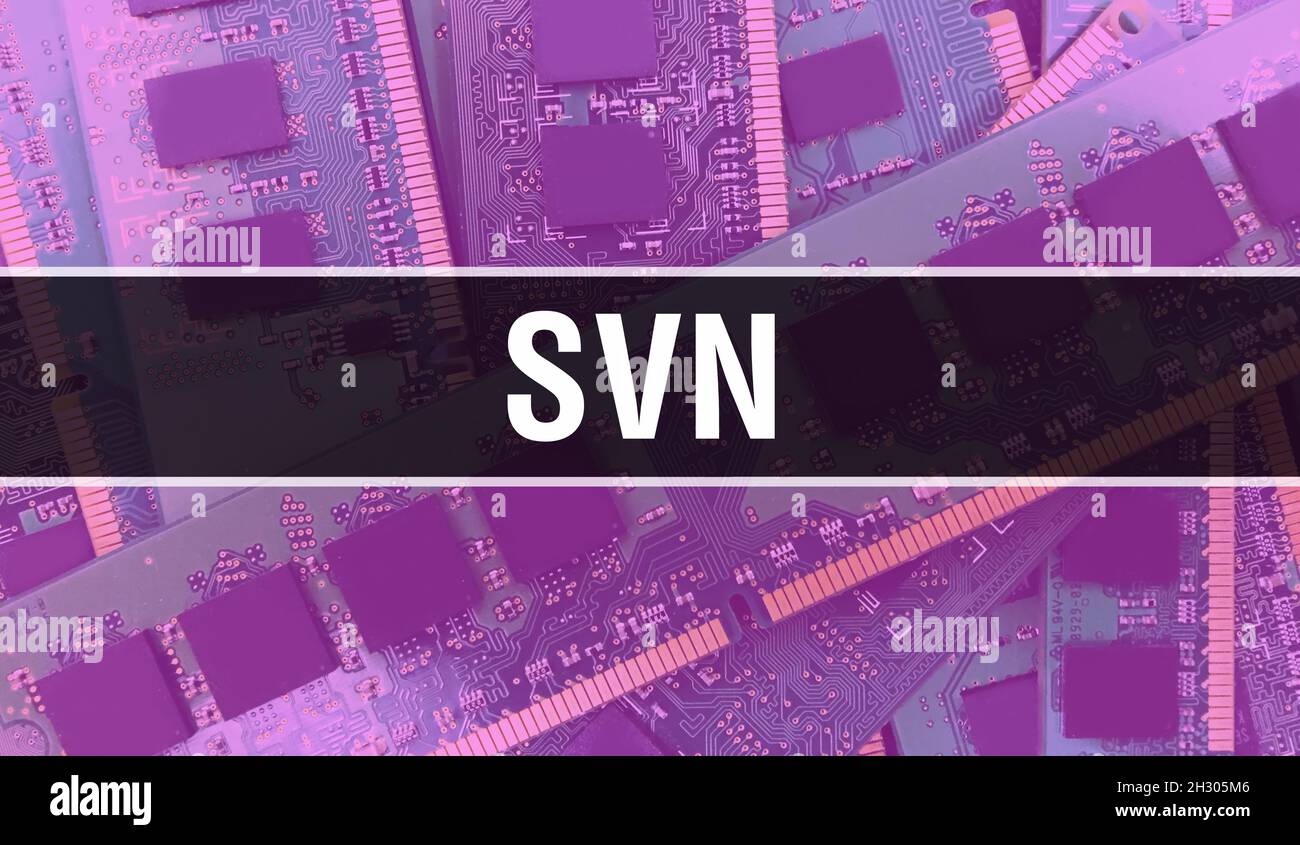 Svn Text Written On Circuit Board Electronic Abstract Technology
