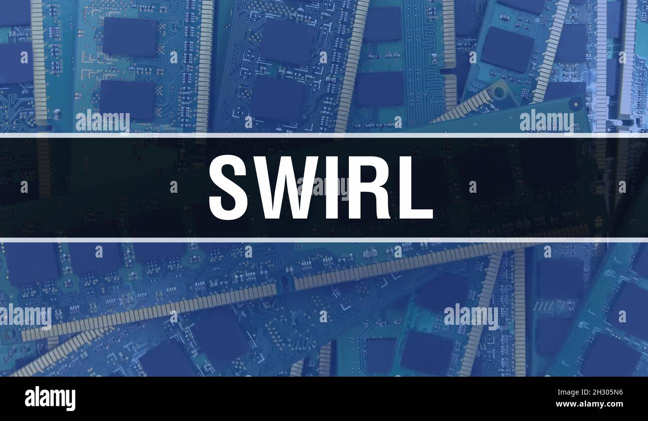 Swirl with Electronic Computer Hardware technology background. Abstract ...