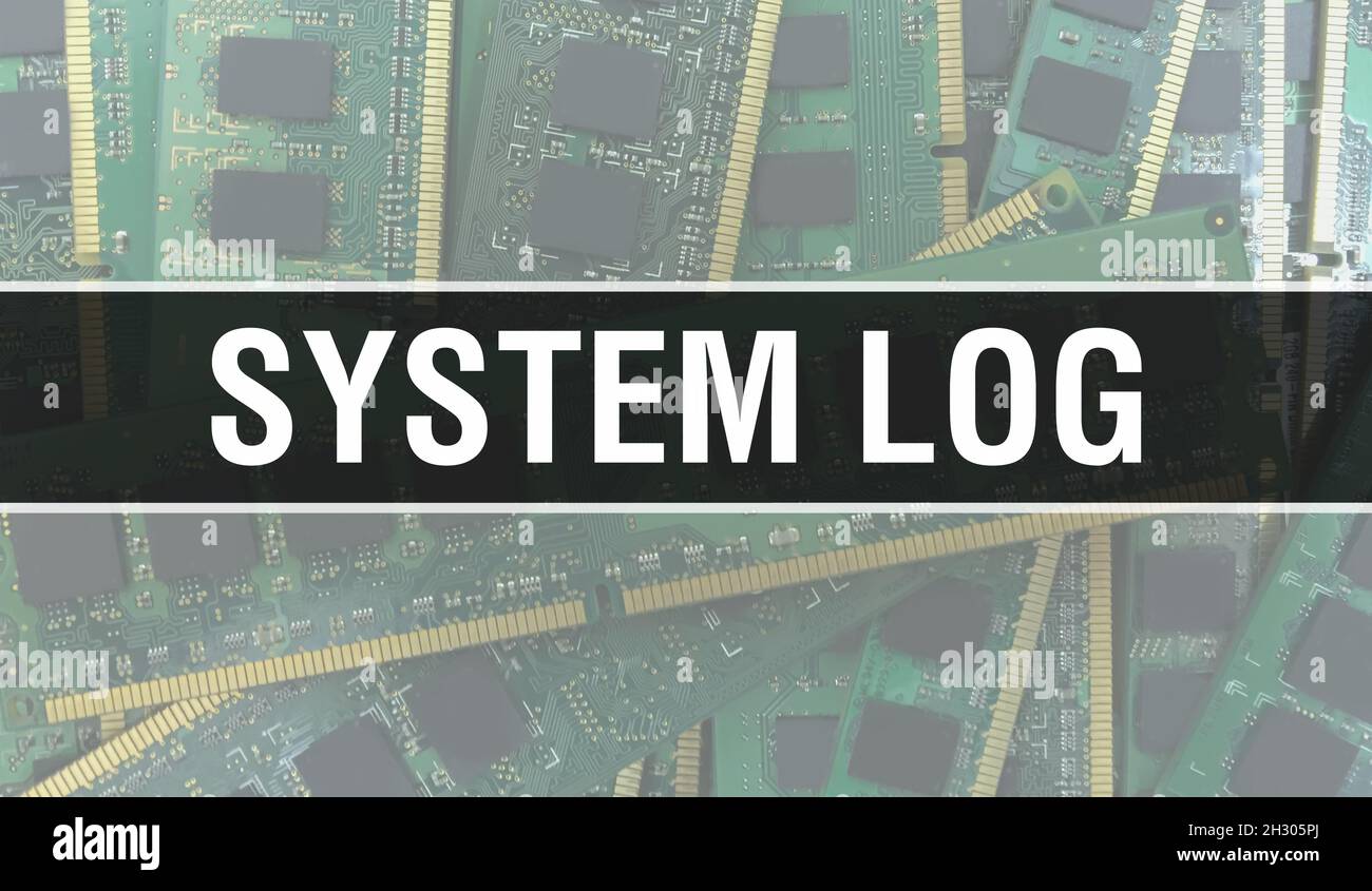 System Log with Electronic Computer Hardware technology background ...