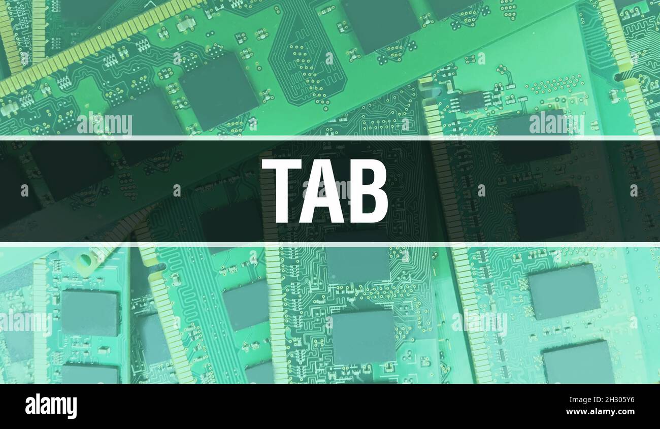 Tab with Technology Motherboard Digital. Tab and Computer Circuit Board ...
