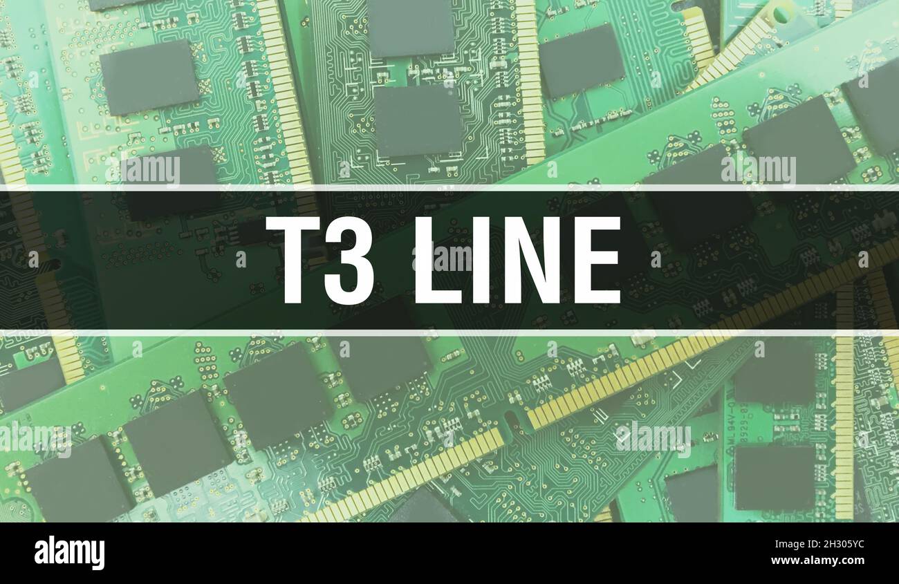T3 Line text written on Circuit Board Electronic abstract technology ...